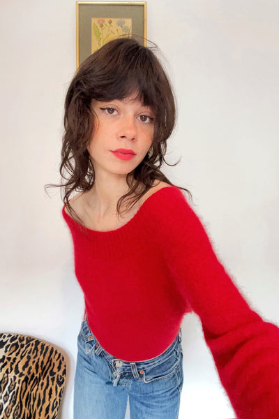 Col bardot en cachemire – Petite Chineuse